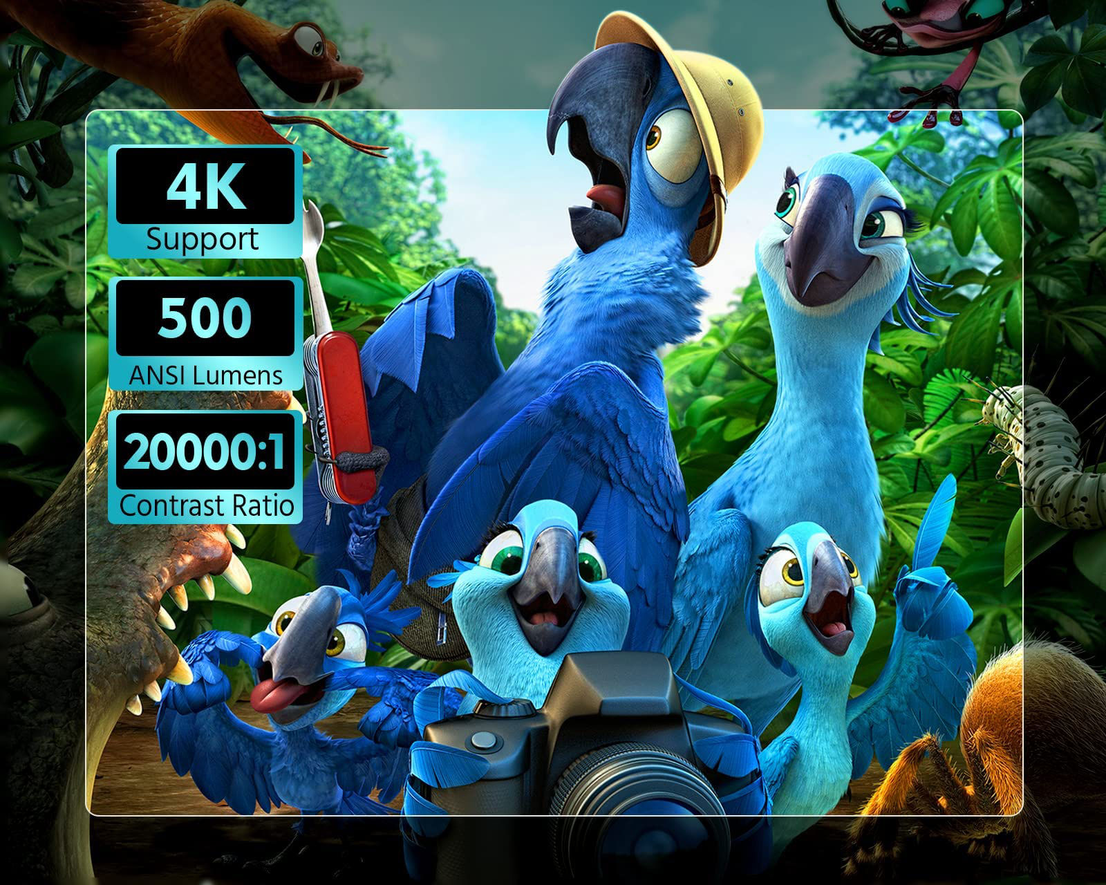 GetUSCart- 4K Support Android TV 10.0 Projector 5G WiFi Bluetooth ...