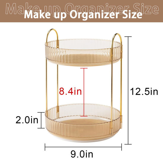 GetUSCart- shuang qing Rotating Makeup Organizer for Vanity 2 Tier ...