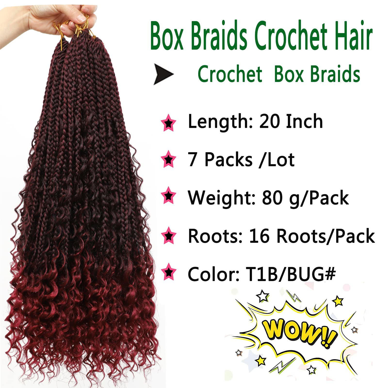 GetUSCart- 20Inch Crochet Box Braids- Boho Box Braids Crochet Braids ...