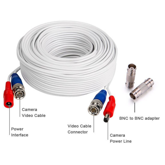 GetUSCart- TYUMEN 4 Pack 100FT (30.5 Meters, White) All-in-One BNC ...
