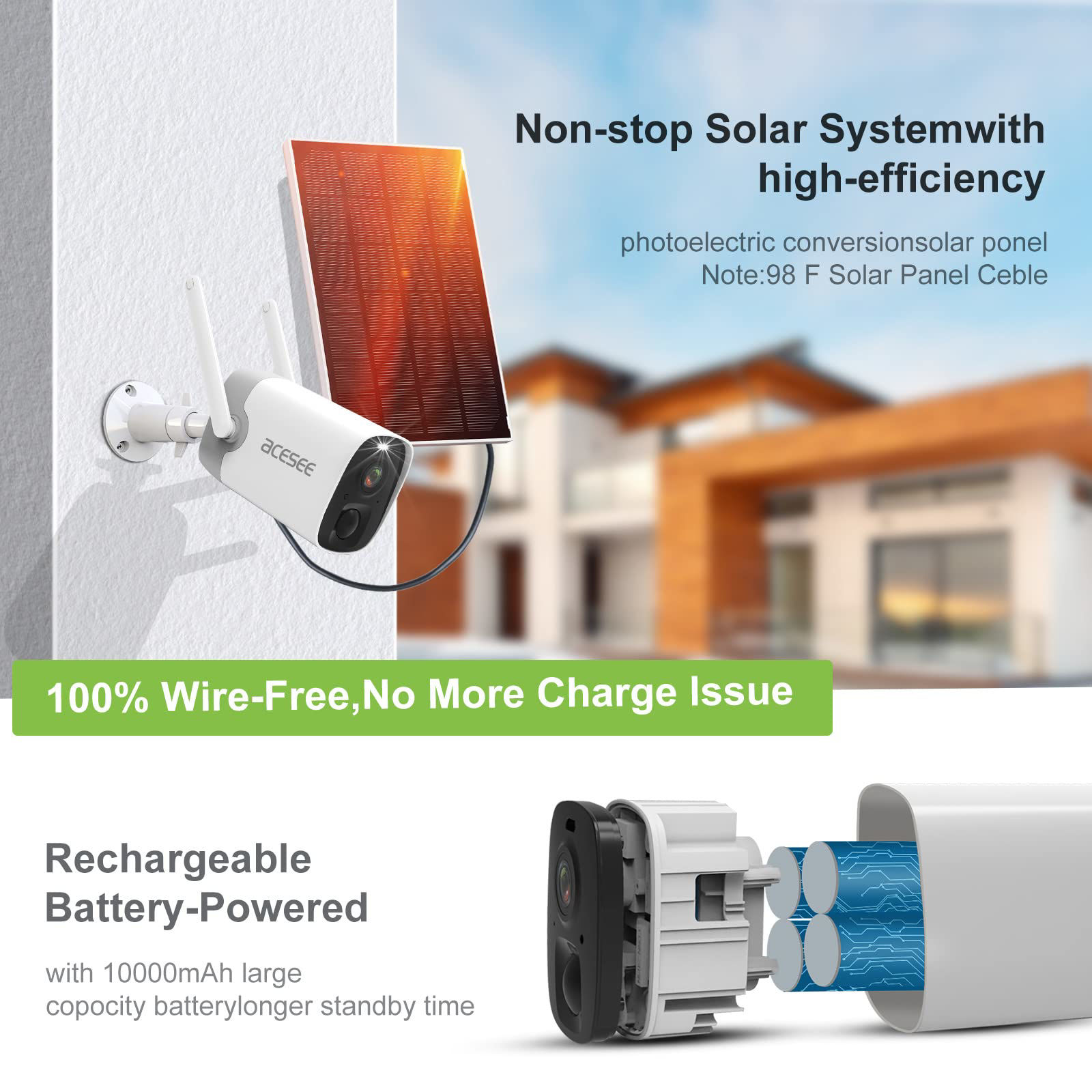 GetUSCart- acesee Solar Security Cameras Wireless Outdoor, Solar ...