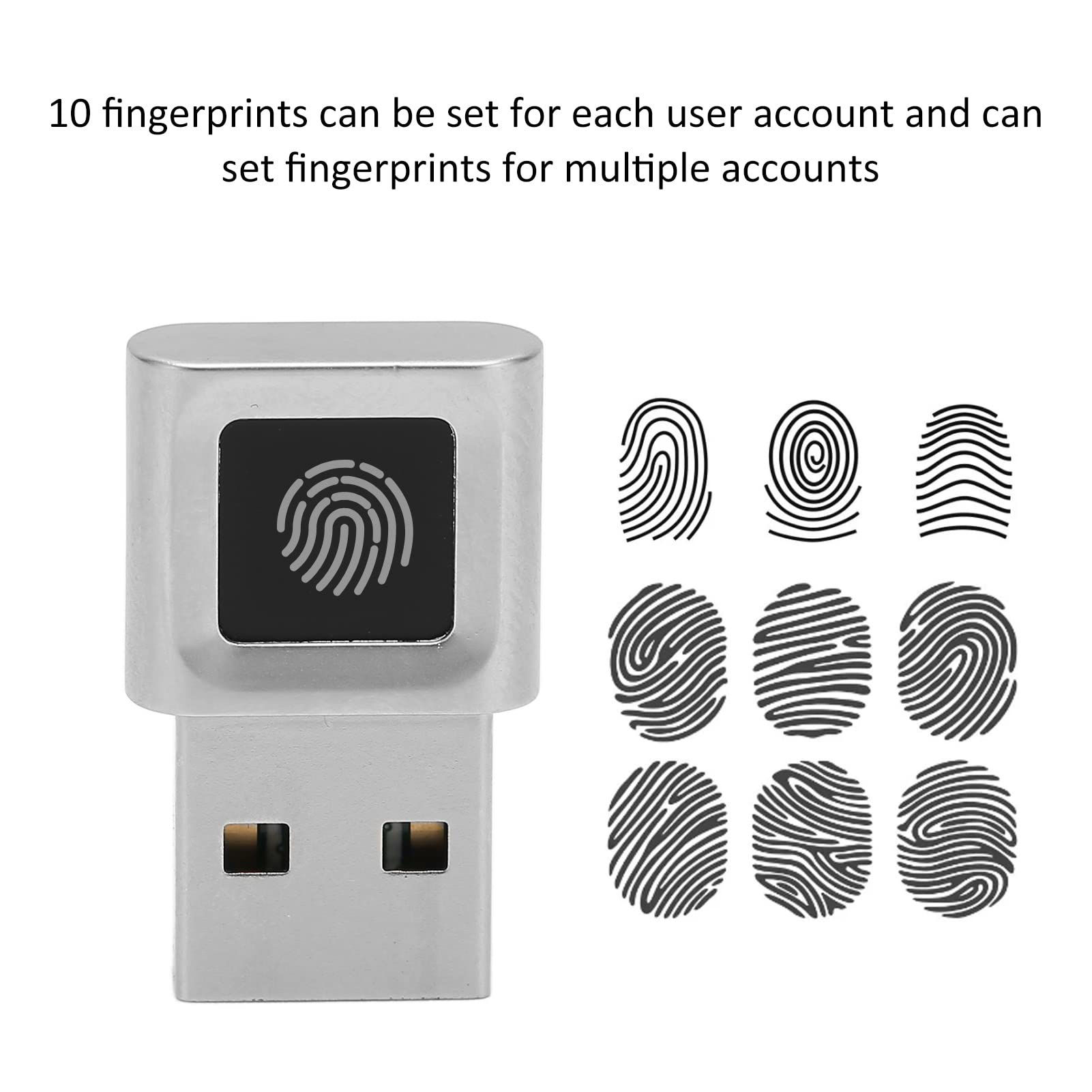 GetUSCart- USB Fingerprint Reader,Multi Finger 360 Degrees Touch Fast ...