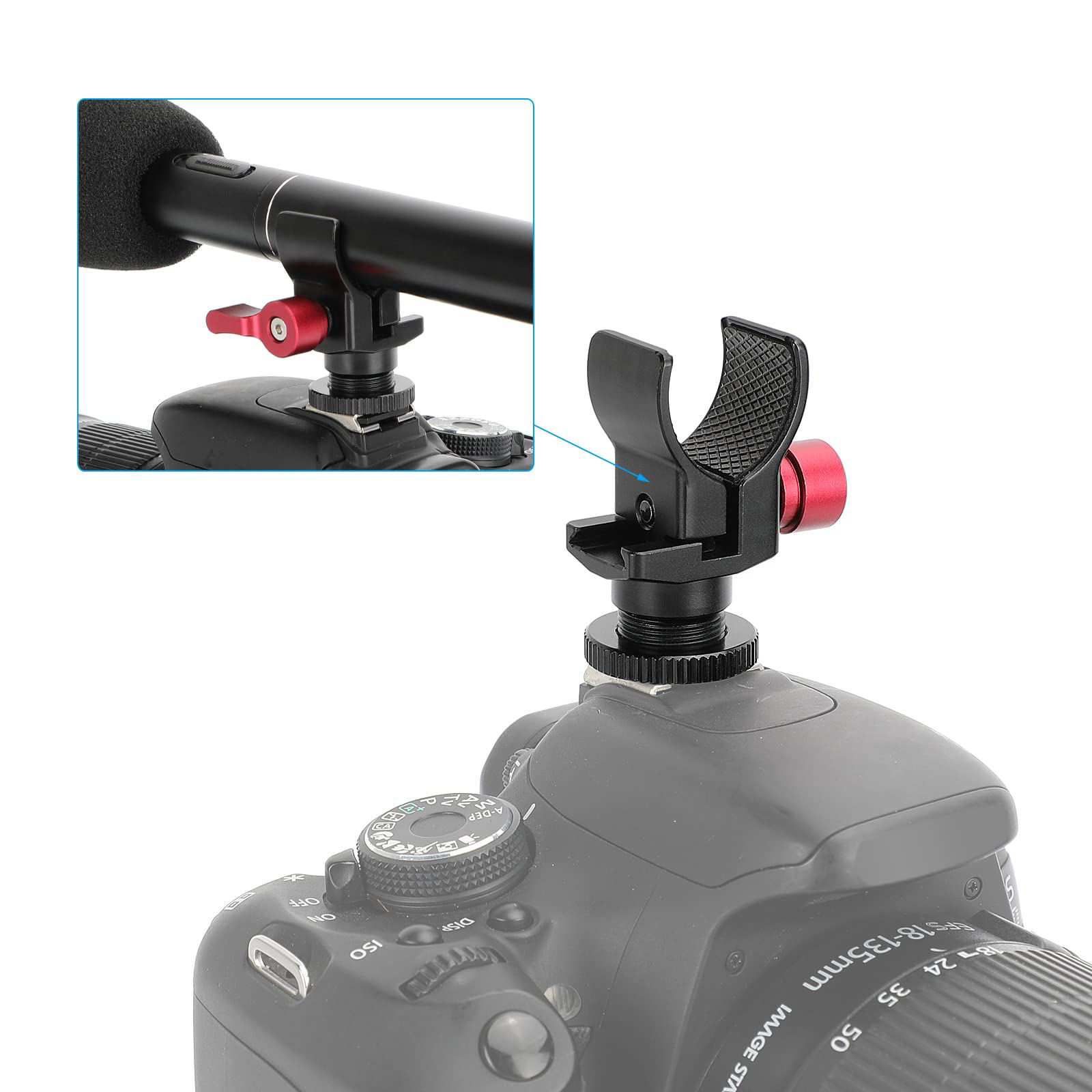 GetUSCart- CAMVATE Shotgun Microphone Holder with Shoe Mount Adapter - 3138