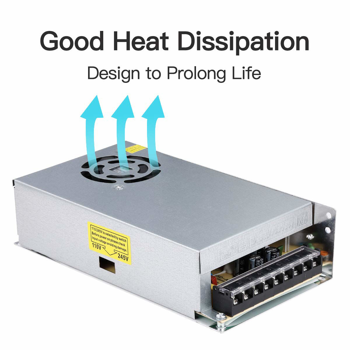 GetUSCart- Power Supply Adapter DC 12V 20A 250W Transformer Switch AC 110V / 220V to DC 12V ...