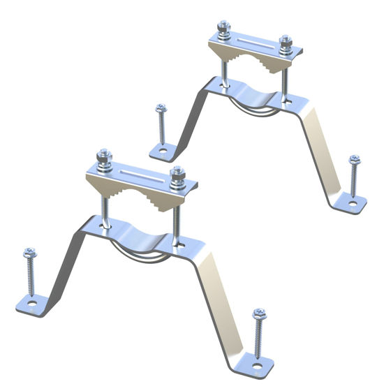 GetUSCart- Aimeboost 2 PCS Stainless Steel Antenna Mount Double Wall Mount Antenna Mast Clamp V ...
