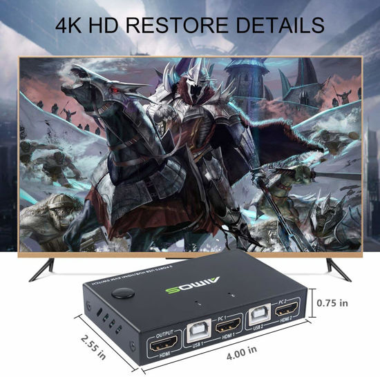 GetUSCart- KVM Switch HDMI 2 Port Box, AIMOS USB and HDMI Switches 4 ... GetUSCart- KVM Switch HDMI 2 Port Box, AIMOS USB and HDMI Switches 4 ...