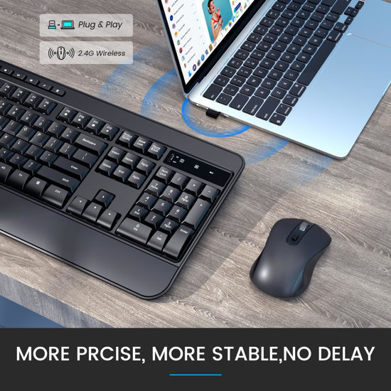 GetUSCart- Wireless Keyboard and Mouse Combo, VEILZOR Full-Size 2.4G ...