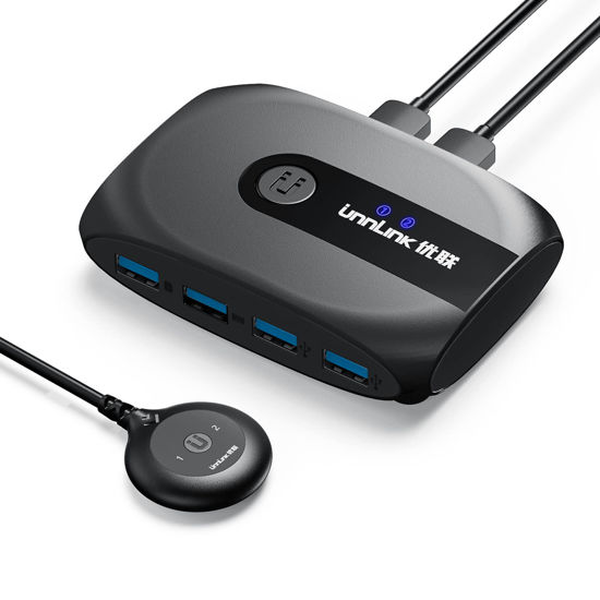 GetUSCart- USB 3.0 Switch Selector 2 Computers Sharing 4 USB 3.0 ...