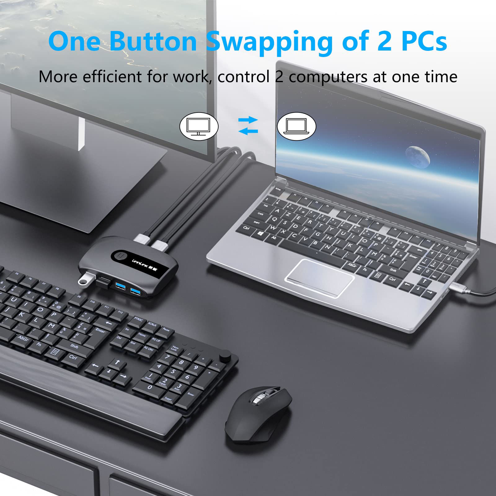 Getuscart Usb 3 0 Switch Selector 2 Computers Sharing 4 Usb 3 0