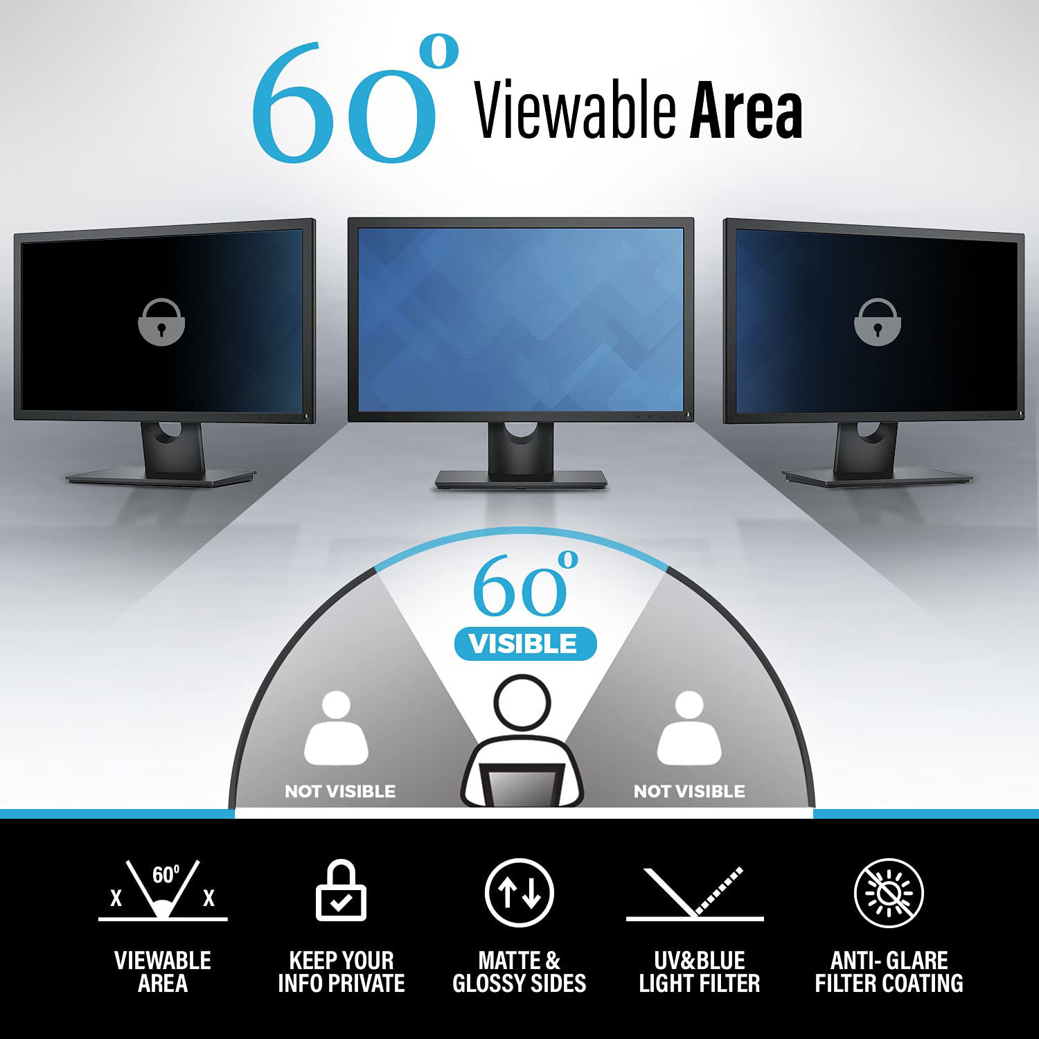 GetUSCart- Privacy Screen Filter for 17 Inches Computer Monitor with ...