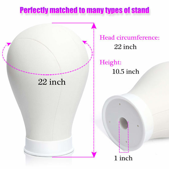 GetUSCart- 22 Inch Wig Head Leather Canvas Block Mannequin Head with ...