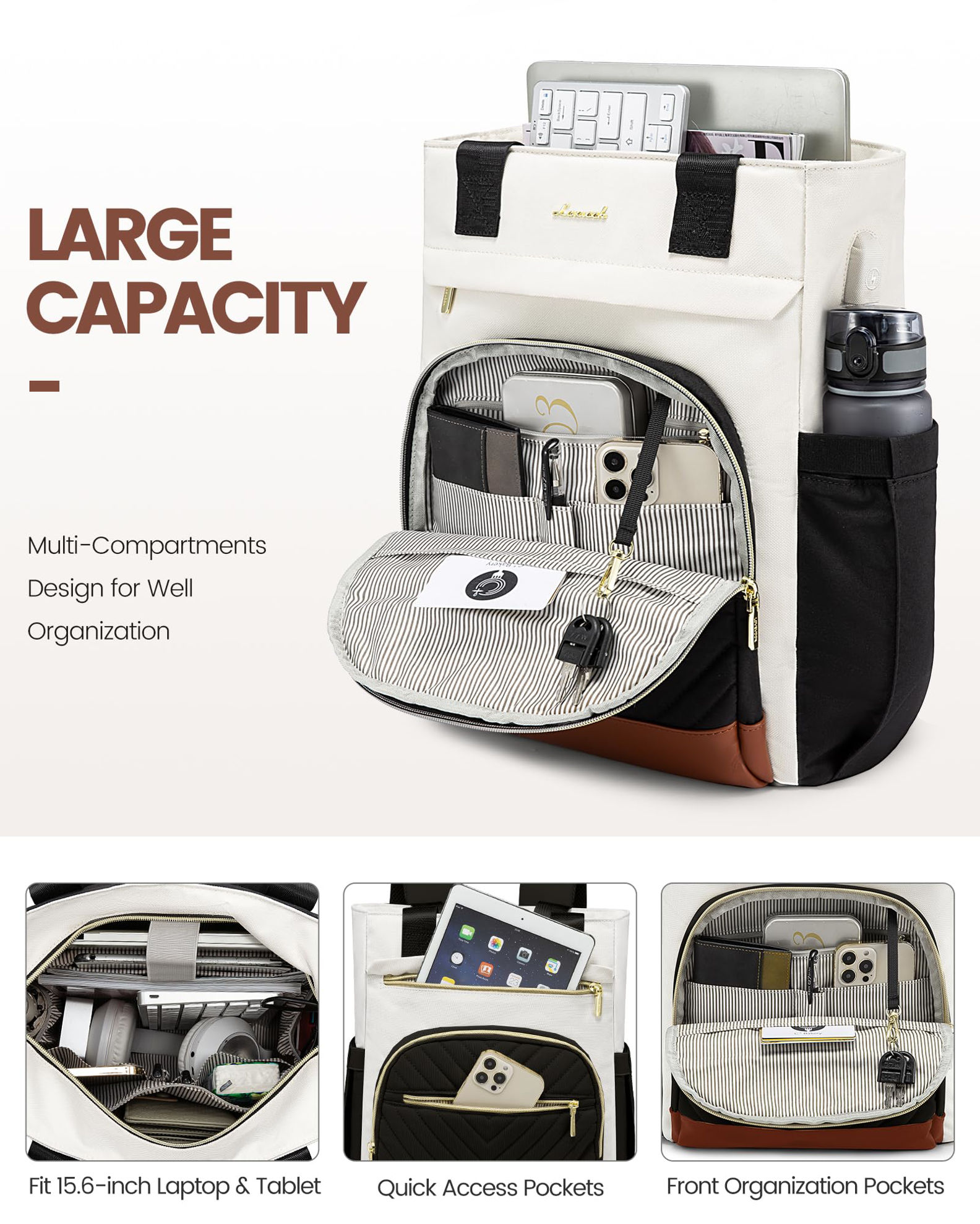 GetUSCart- LOVEVOOK Laptop Backpack for Women, 15.6 Inch Work Laptop ...