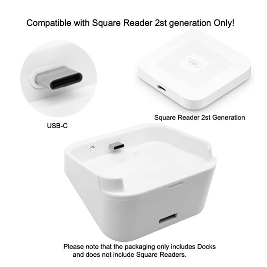 GetUSCart- Dock Compatible with Square Reader 2st Generation. White. by ...