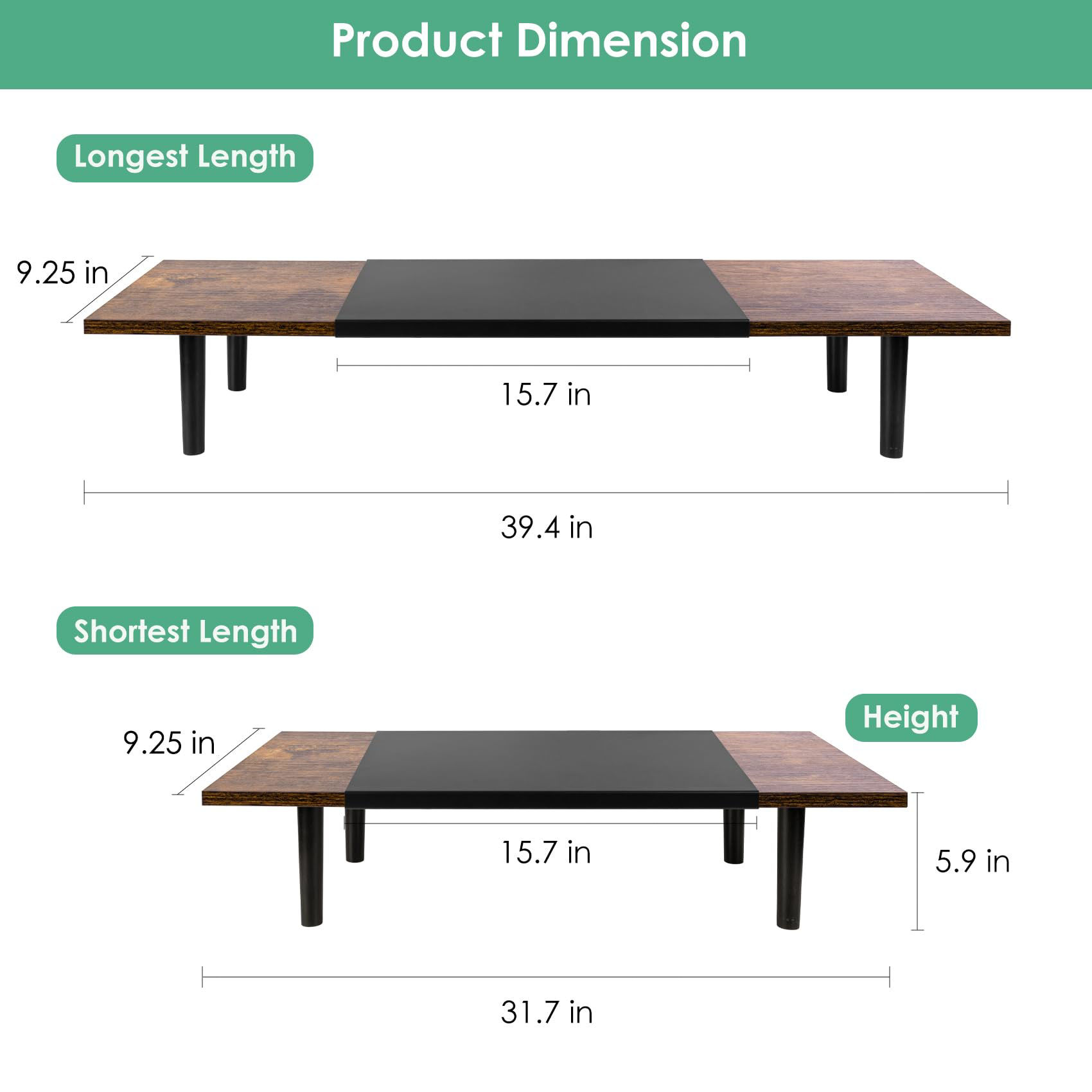 GetUSCart- LOTEYIKE Dual Monitor Stand for 2 Monitors, Large Monitor ...