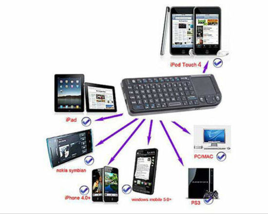 GetUSCart- CE Compass Wireless Bluetooth Rii Mini Keyboard TouchPad ...