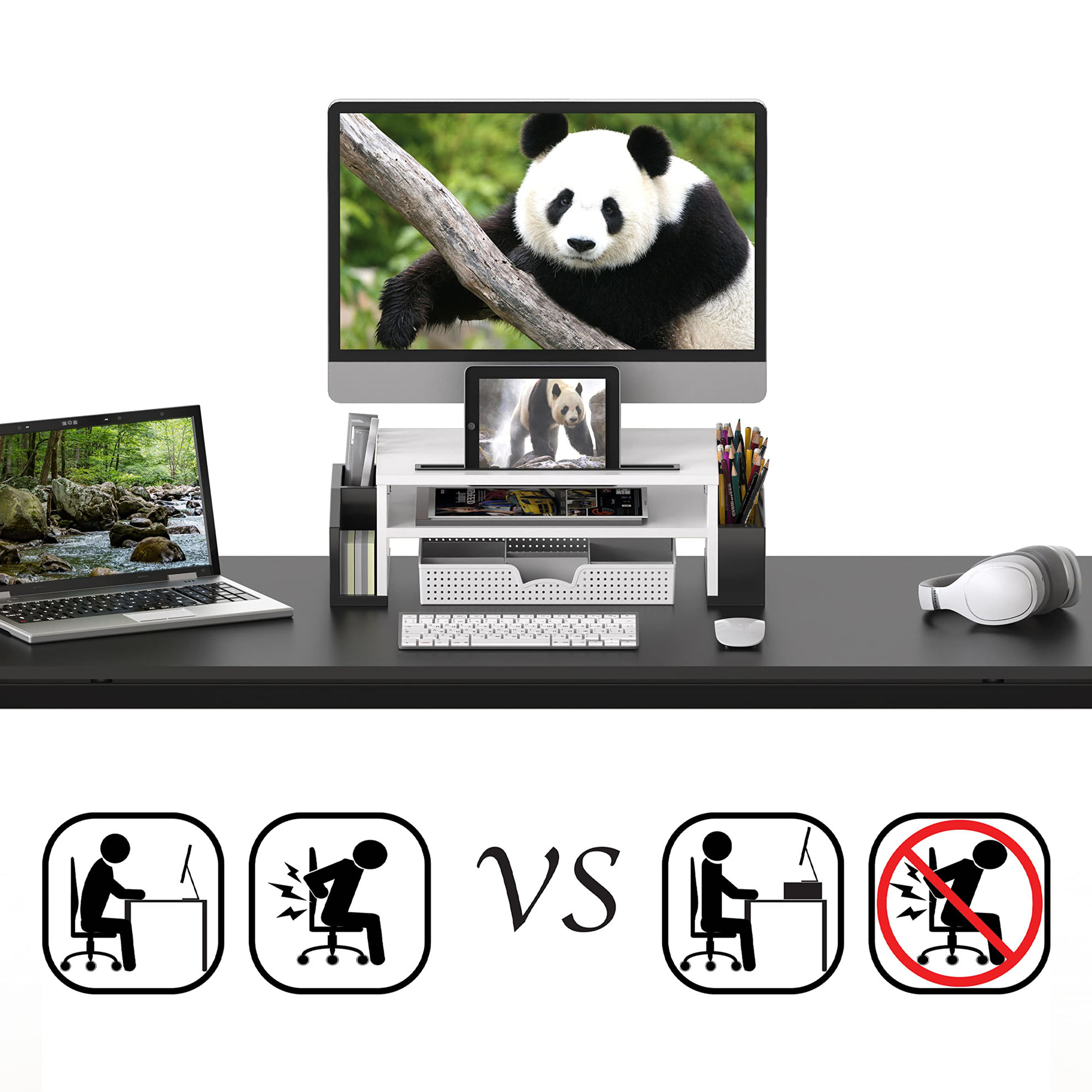 GetUSCart- Simple Houseware Desk Monitor Stand Riser with Adjustable ...