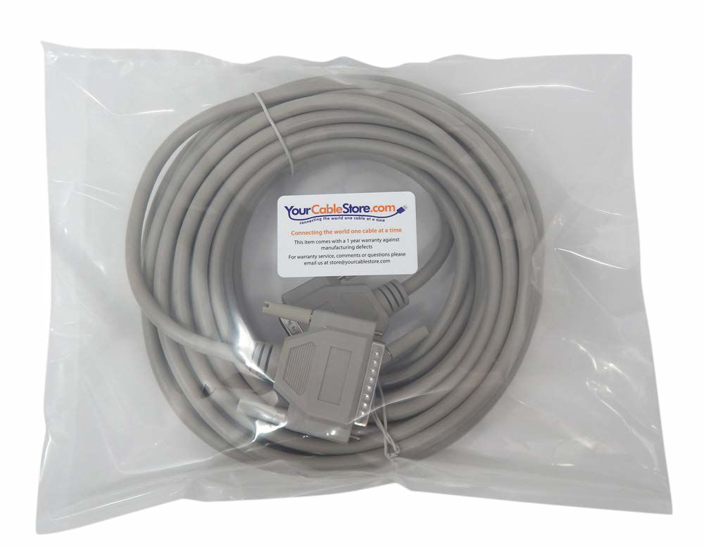 GetUSCart- Your Cable Store 50 Foot DB25 25 Pin Serial Port Cable Male ...