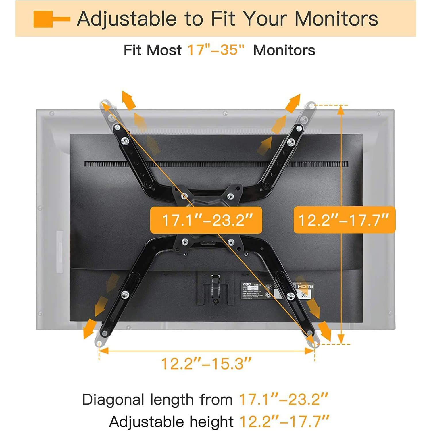 GetUSCart- ErGear VESA Mount Adapter, Universal Non-VESA Monitor Stand ...