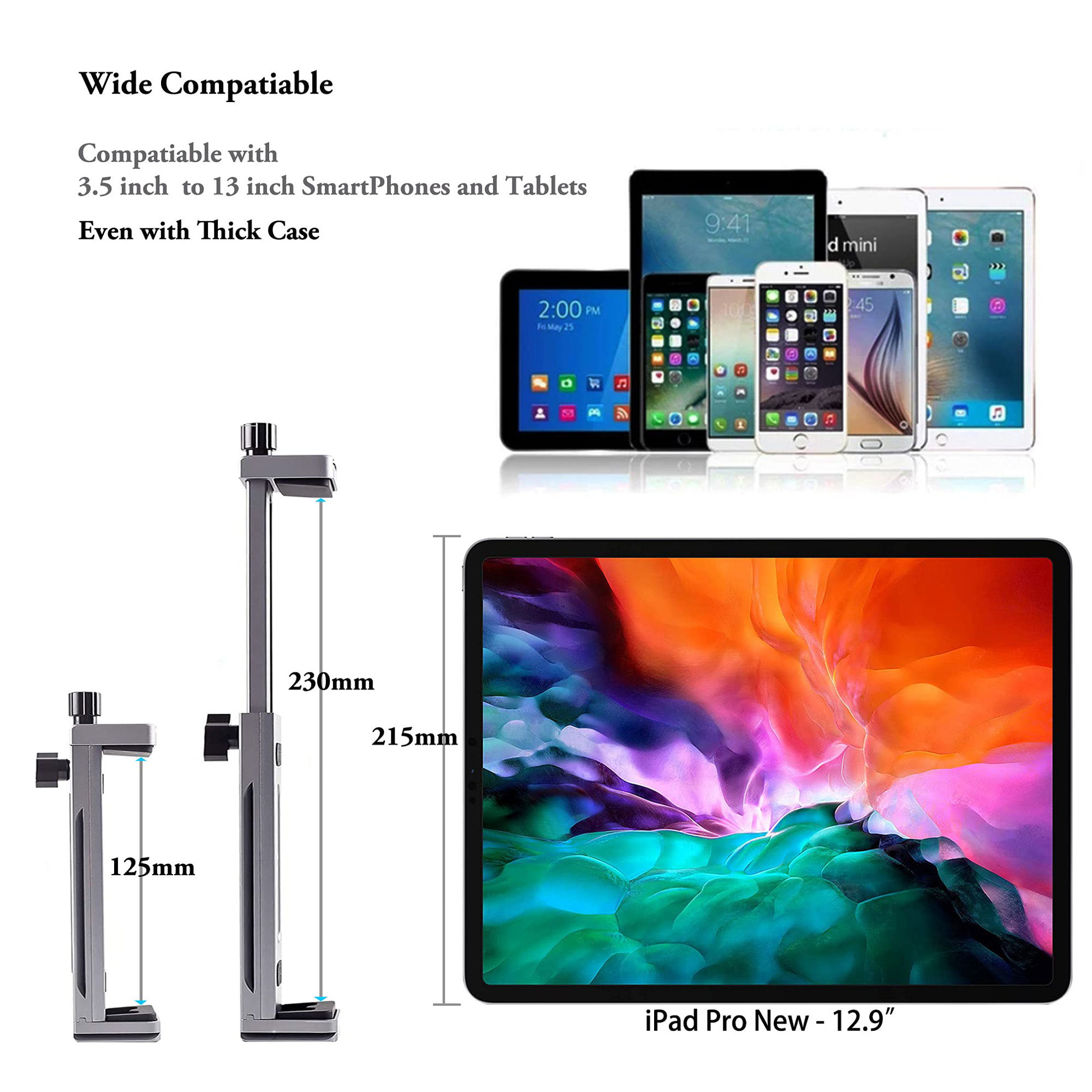GetUSCart- Aluminum IPad Pro Tripod Mount Adapter Holder With Cold Shoe ...