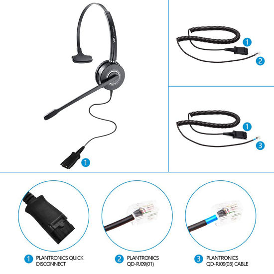 GetUSCart- Telephone-Headset Microphone Noise-Cancelling Headphone QD ...