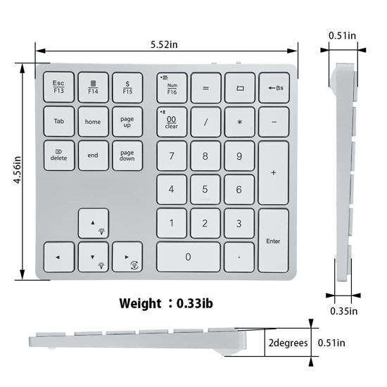 GetUSCart- LIAN MO Wireless Bluetooth Numeric Backlit Keyboard Metal ...
