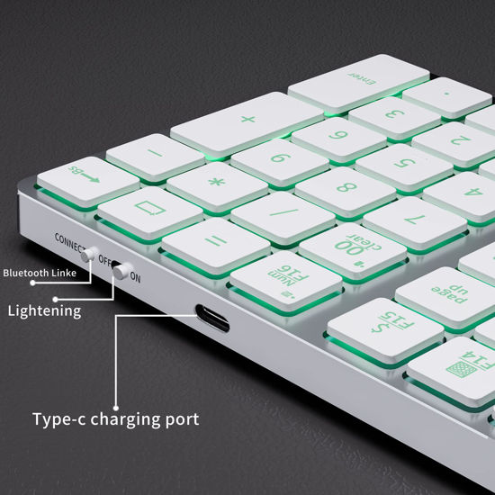 GetUSCart- LIAN MO Wireless Bluetooth Numeric Backlit Keyboard Metal ...