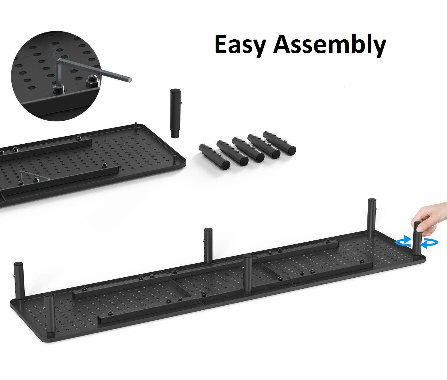 GetUSCart- Husky Mounts Large Dual Monitor Stand Riser, Adjustable Legs ...