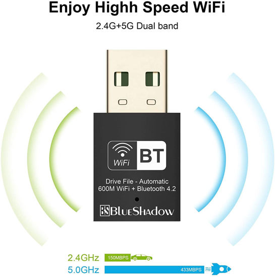 GetUSCart- Blueshadow 2-in-1 USB WiFi Bluetooth Adapter - Dual Band 2 ...