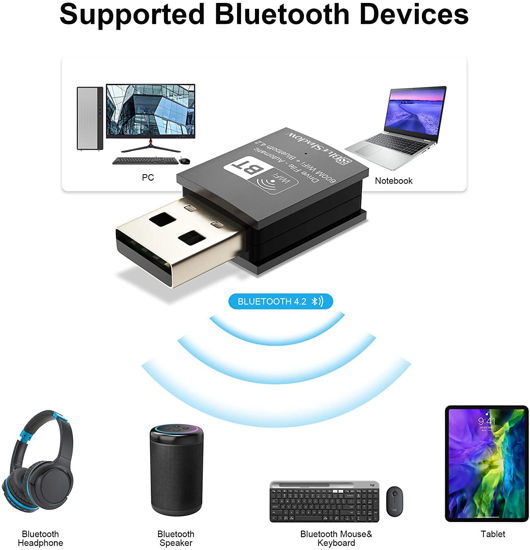GetUSCart- Blueshadow 2-in-1 USB WiFi Bluetooth Adapter - Dual Band 2 ...