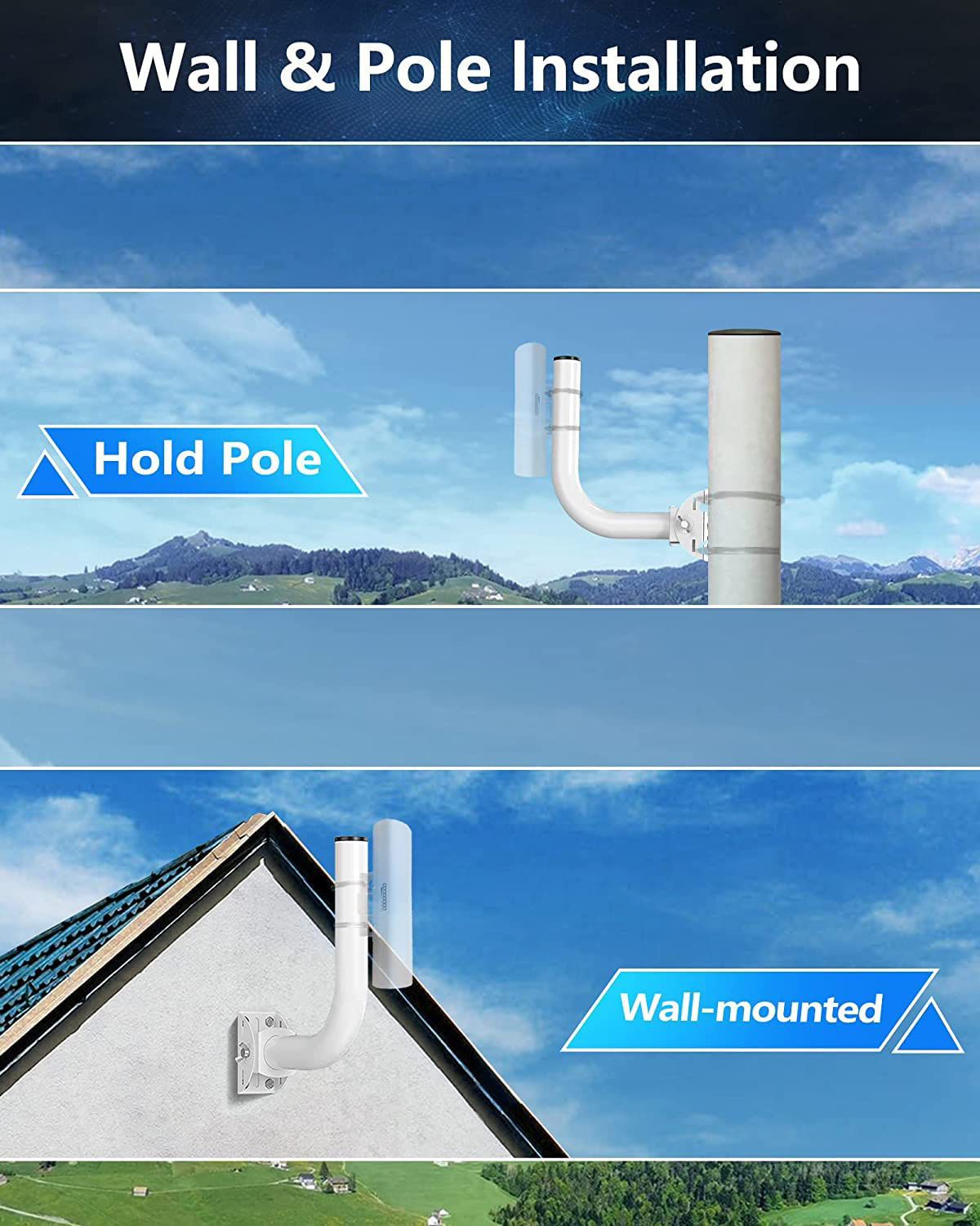 GetUSCart- Universal Antenna Mount 11" Inch J Pole Mount Accessory for ...