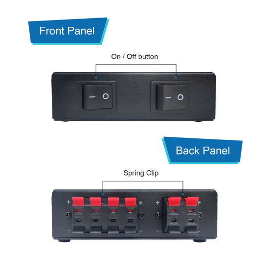 GetUSCart- SENWIKATIN 2-Way Speaker Selector, Passive 2 Zone Distribution Box 150W / Channel ...