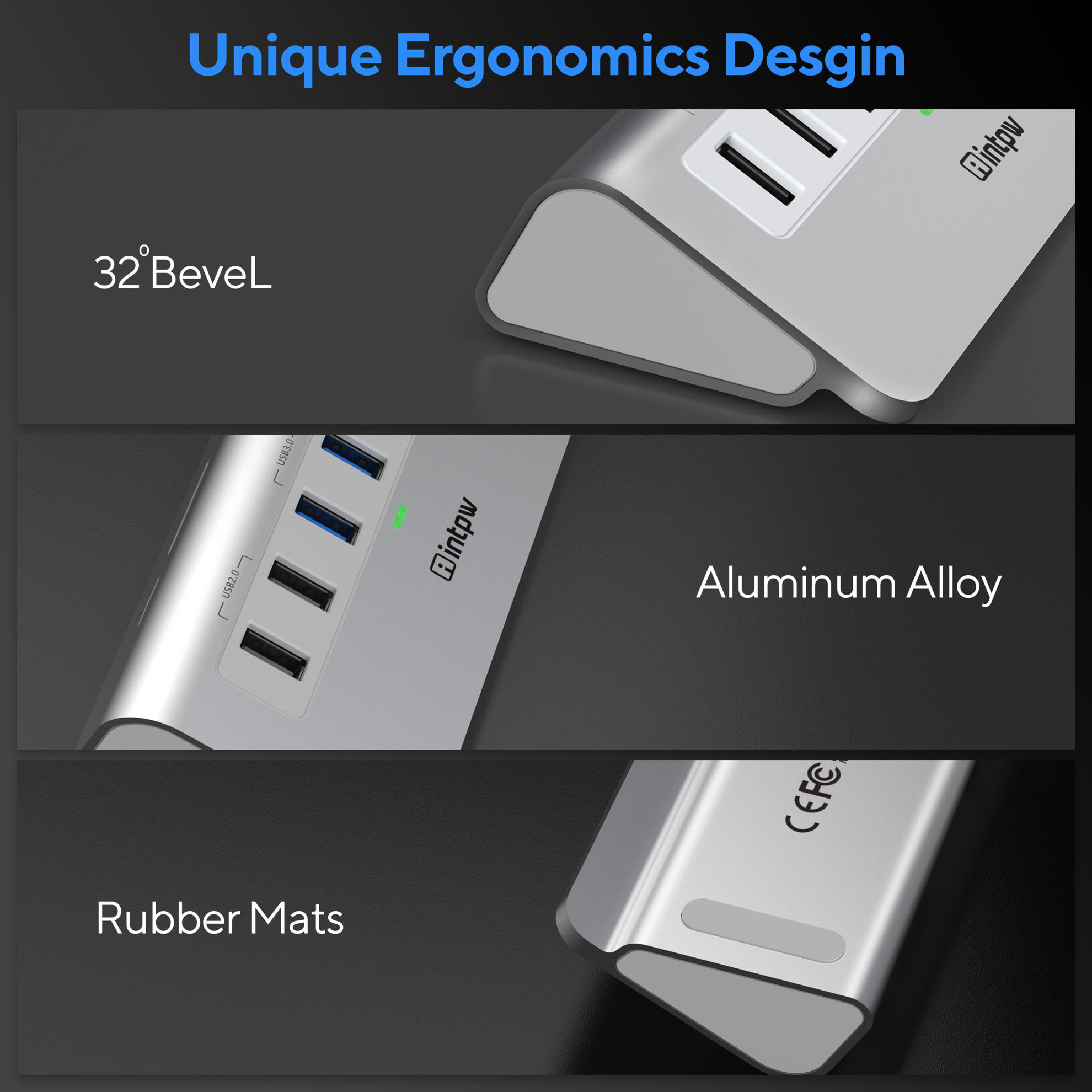 GetUSCart- USB C Hub, INTPW 9-in-1 USB C Hub Multiport Adapter with 4K ...