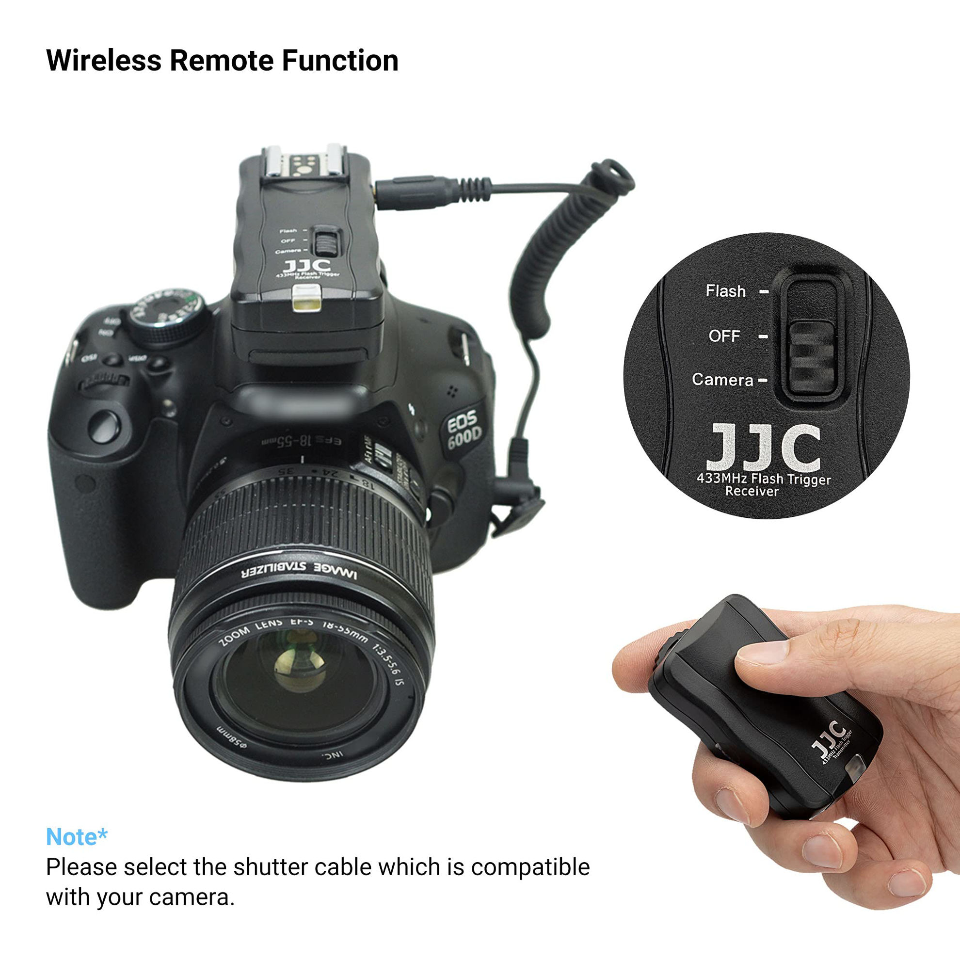GetUSCart- JJC 3-in-1 Wireless Flash Trigger & Shutter Remote Control with Two Receivers Kit for ...