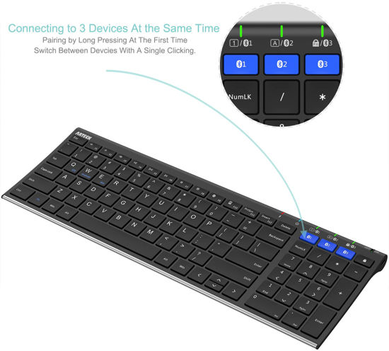 GetUSCart- Arteck HB193 Universal Bluetooth Keyboard Multi-Device ...