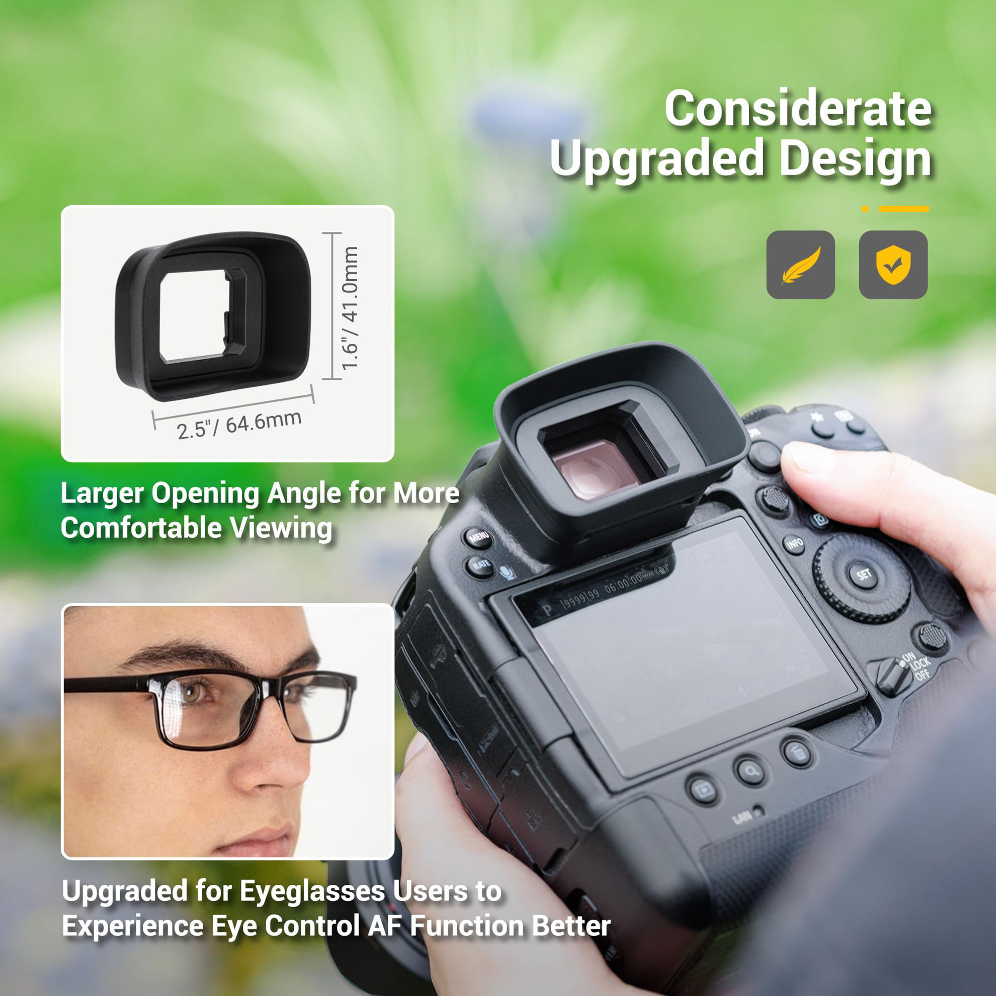 GetUSCart- EOS R3 Eyecup Eyepiece，Soft Silicon Extended Camera Eye Cup Viewfinder Special ...