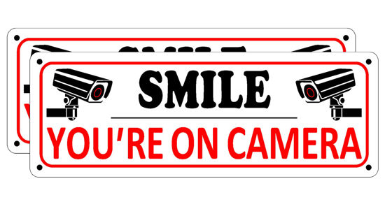 GetUSCart- Smile You're on Camera Sign (2 Pack), Video Surveillance ...