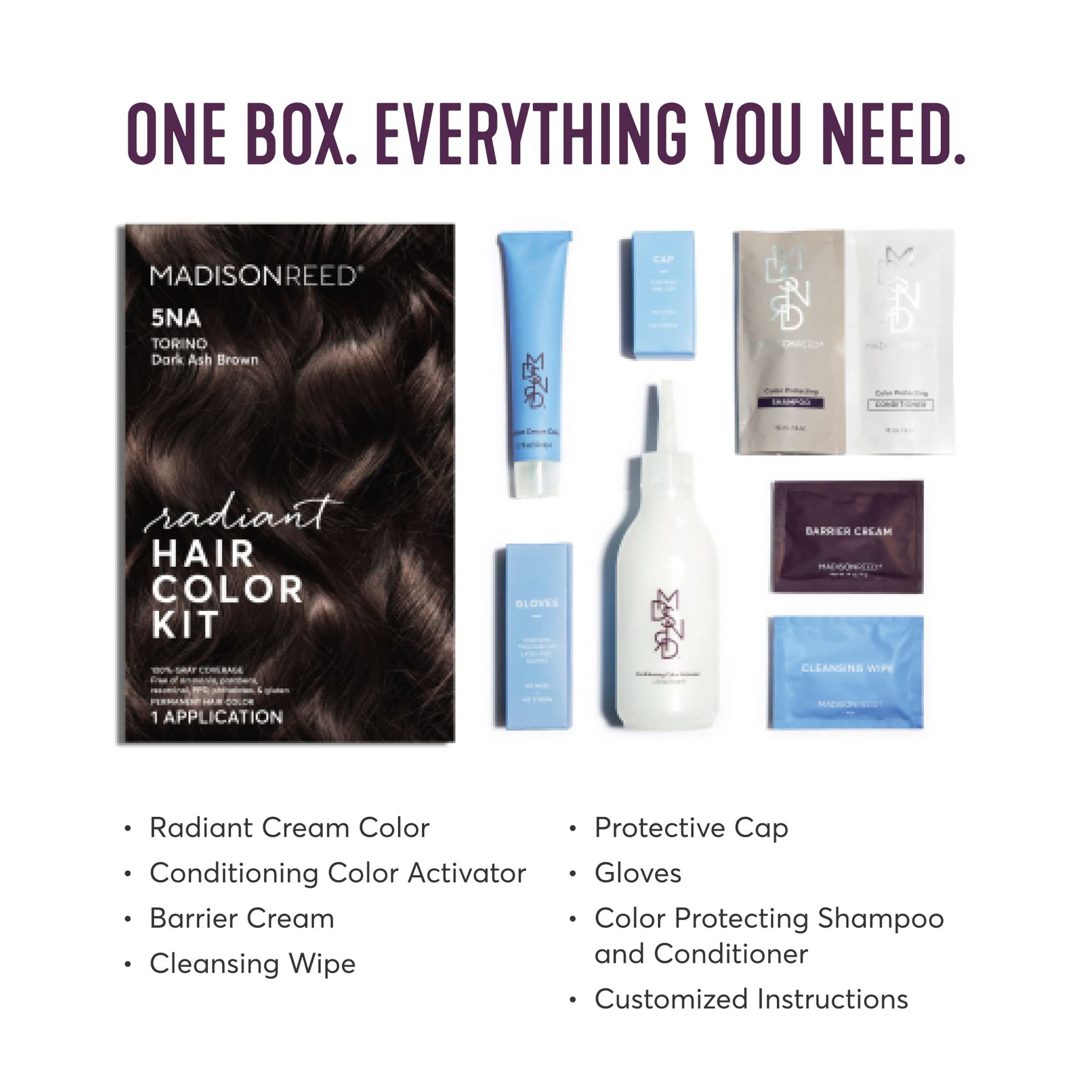 GetUSCart- Madison Reed Radiant Hair Color Kit, Dark Ash Brown 5NA ...