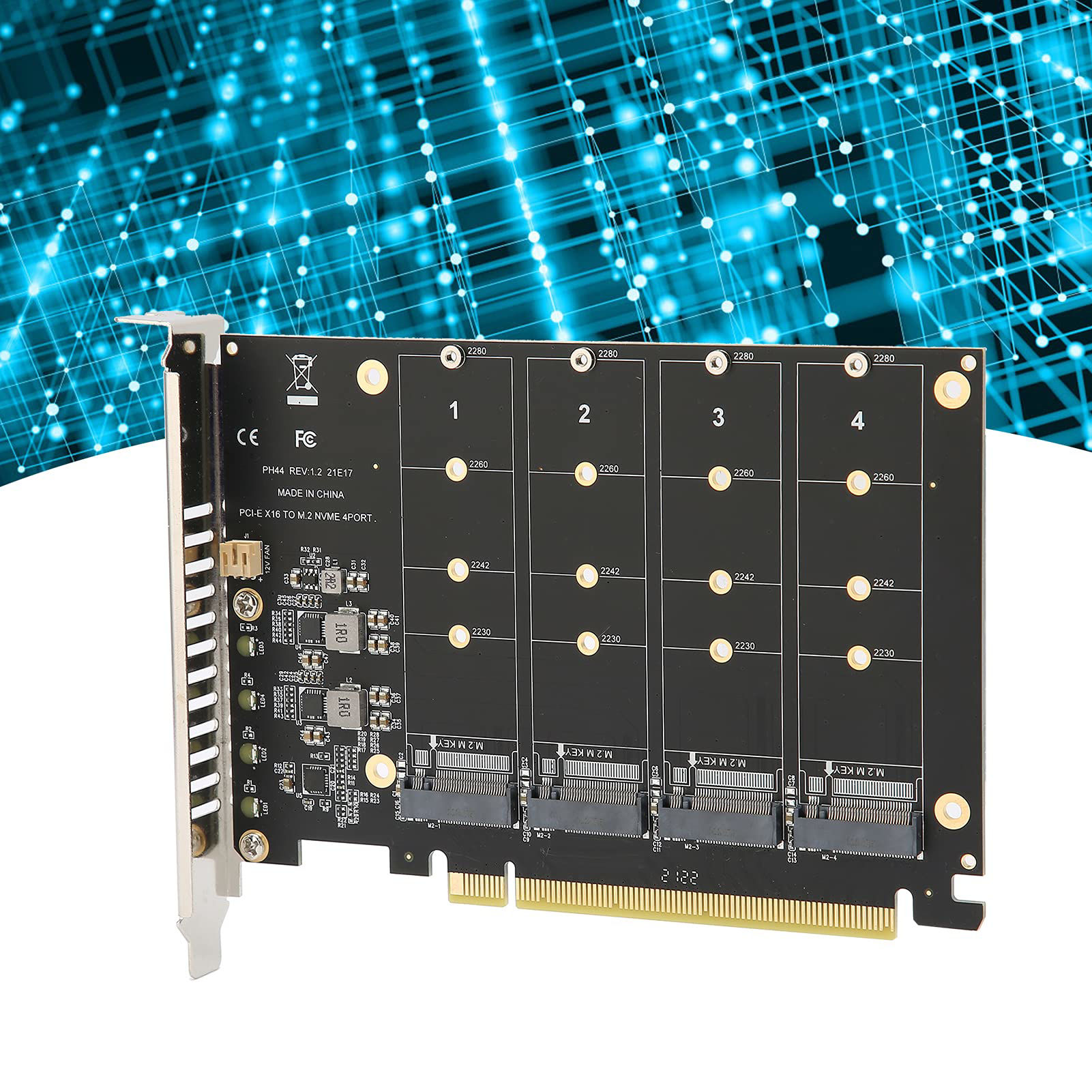 GetUSCart- M.2 NVME SSD to PCIe 4.0 Adapter Card, 4 Port M.2 NVMe to ...