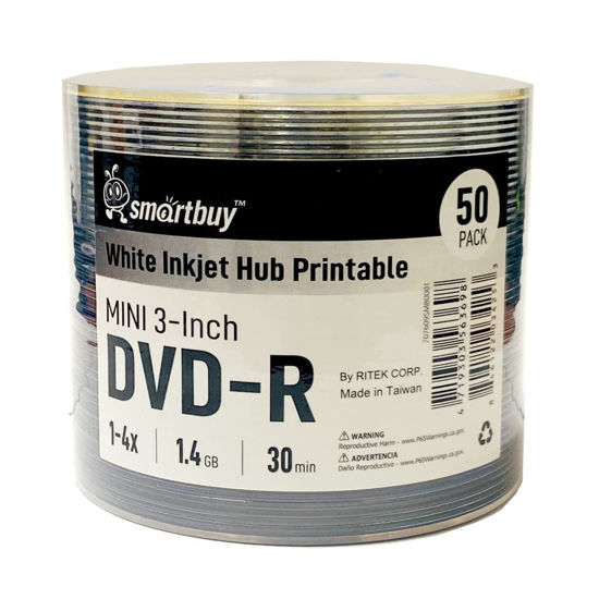 GetUSCart- 50 Pack Smartbuy Mini DVD-R 3 inch 8cm 4X 1.4 GB 30 Min ...