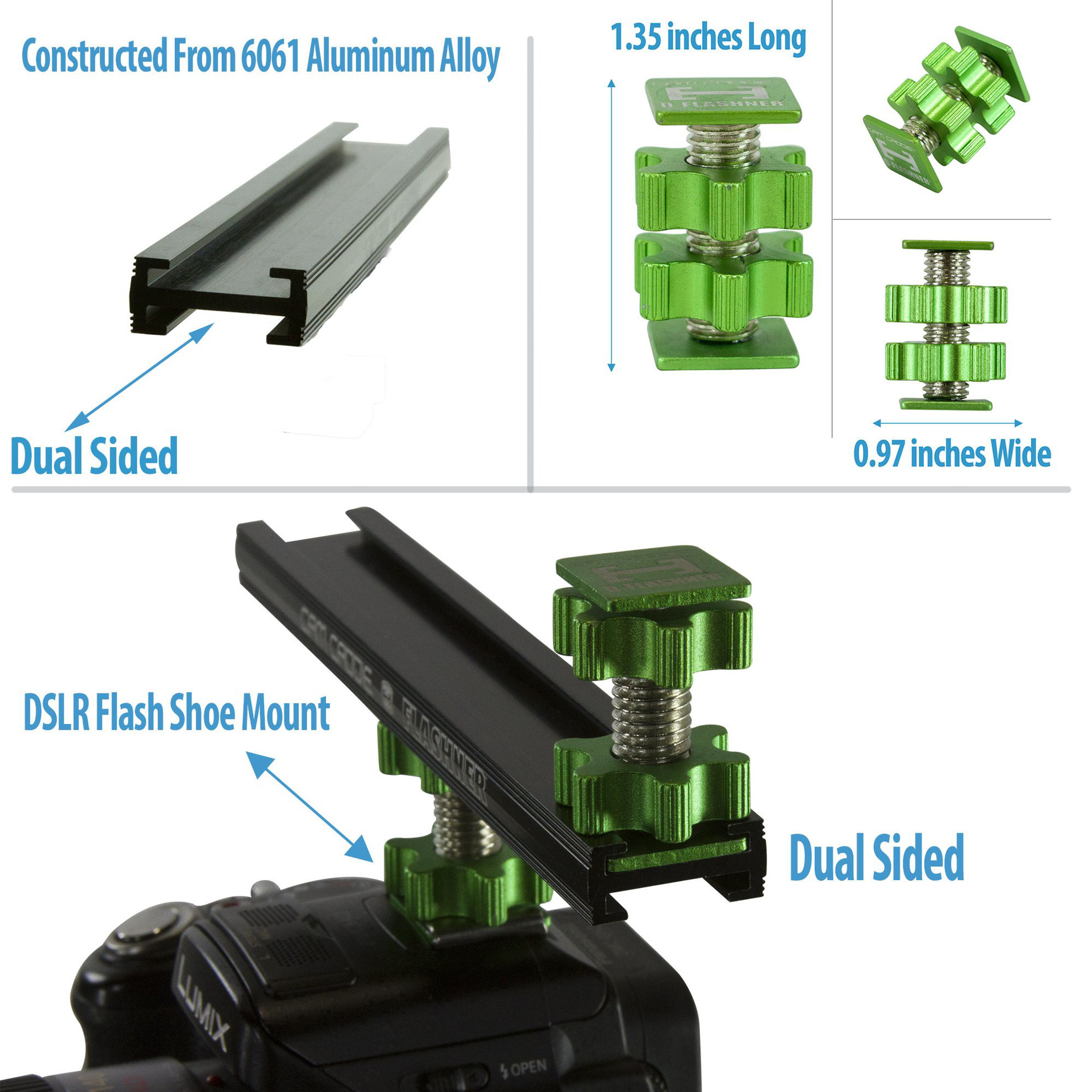 GetUSCart- 8 Inch Cold Shoe Extension Bracket - Dual Sided Camera Flash ...