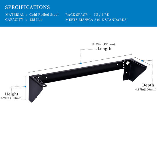 GetUSCart- RackPath 2U Vertical Wall Mount Rack - Heavy Duty 125lbs ...
