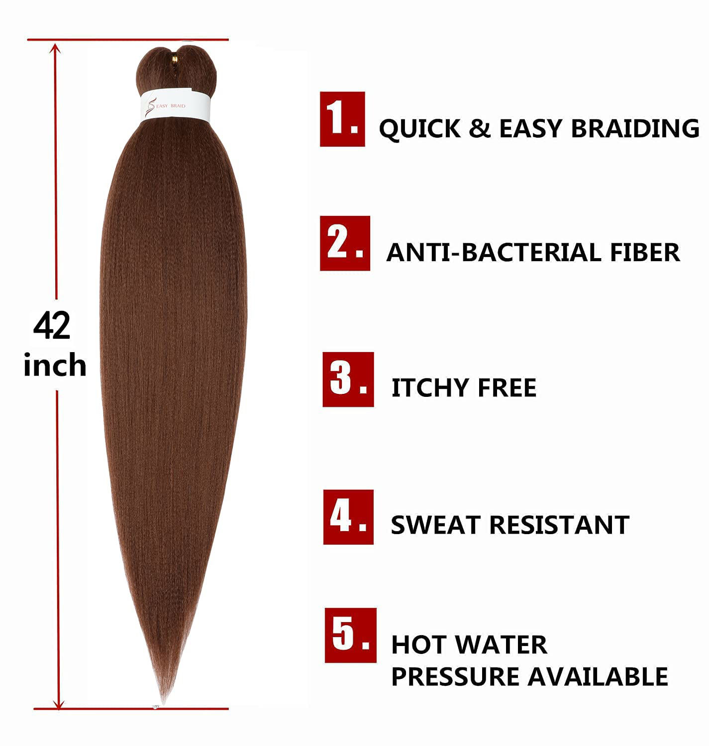 GetUSCart- ShowCoco Easy Braid Pre Stretched Braiding Hair Auburn Brown ...