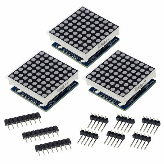 GetUSCart- HiLetgo 3pcs MAX7219 8x8 Dot Matrix LED Display Module 5V MCU Control MAX7219 8 * 8 ...