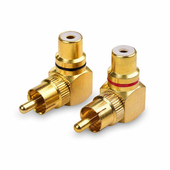 GetUSCart- Cable Matters 2-Pack Right Angle RCA Adapter, 90 Degree RCA ...