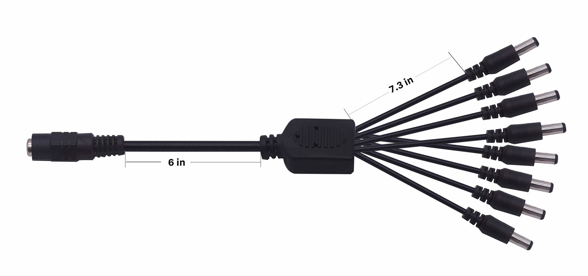 GetUSCart- DC Power Splitter Cable 1 Female to 8 Male Wire Y Adppter 5 ...