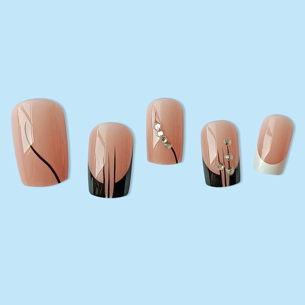 Getuscart Rikview French Tip Press On Nails Medium Acrylic Nails White