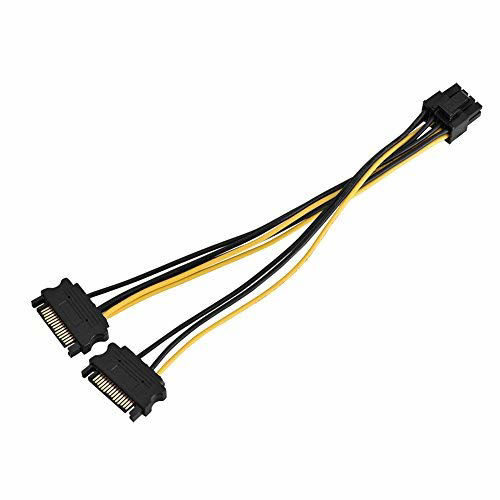 GetUSCart- DEWIN PCI Express Power Cable, 15 Pin Dual SATA Male to 8 ...