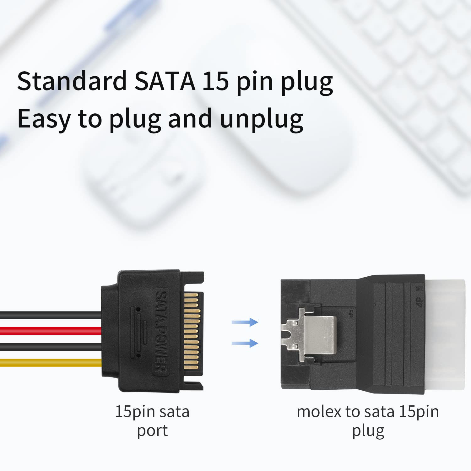 GetUSCart- Duttek SATA to Molex Adapter, 4Pin Molex to Sata Power ...