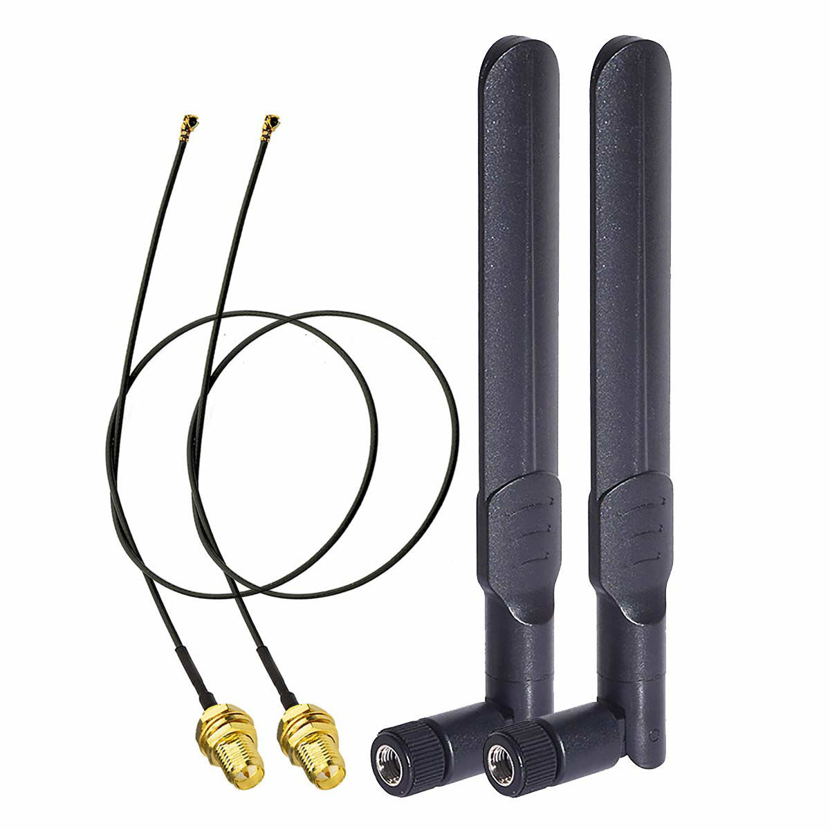 GetUSCart- Bingfu Dual Band WiFi 2.4GHz 5GHz 5.8GHz 8dBi RP-SMA Male Antenna & 20cm 8 inch U.FL ...