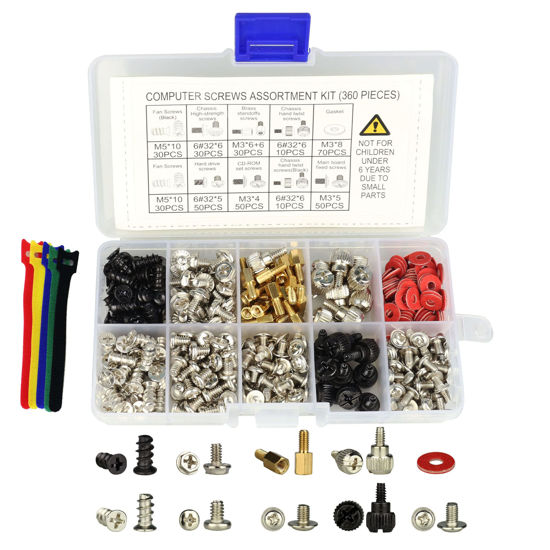 GetUSCart- 360PCS Personal Computer Screws Standoffs Assortment Kit for ...